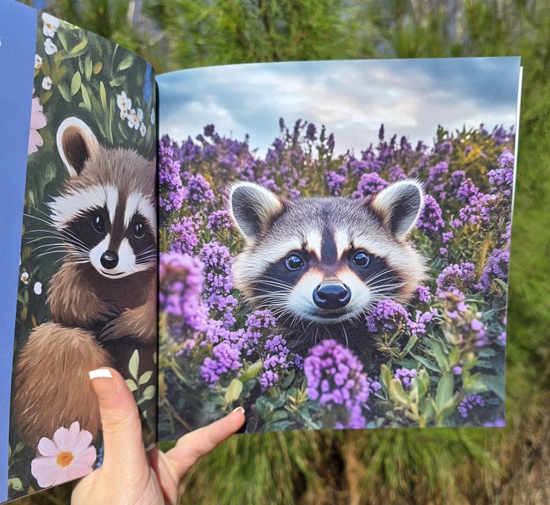 Little Raccoon | Wildlife in Bloom Series Picture Book Children Magical ...