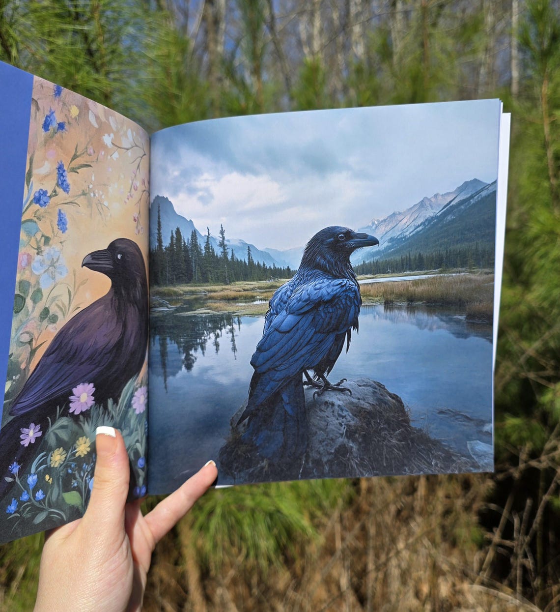 Little Raven | Wildlife in Bloom Series Picture Book Children Magical ...