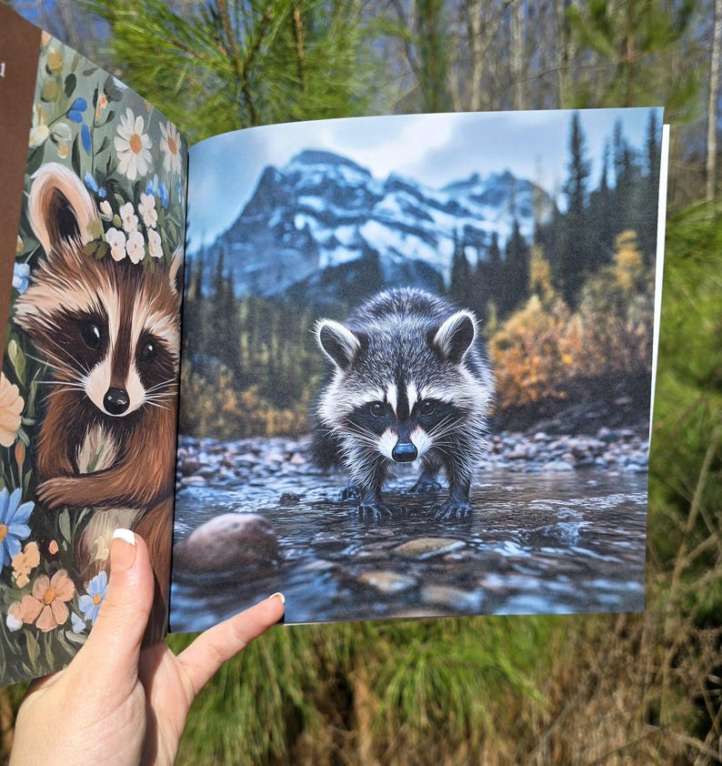 Little Raccoon | Wildlife in Bloom Series Picture Book Children Magical ...