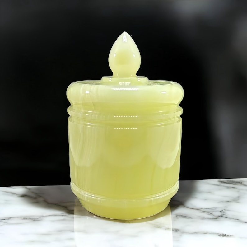 Elegant 5-inch Onyx Storage Jar With Customizable Lids: Flat, Pointed ...