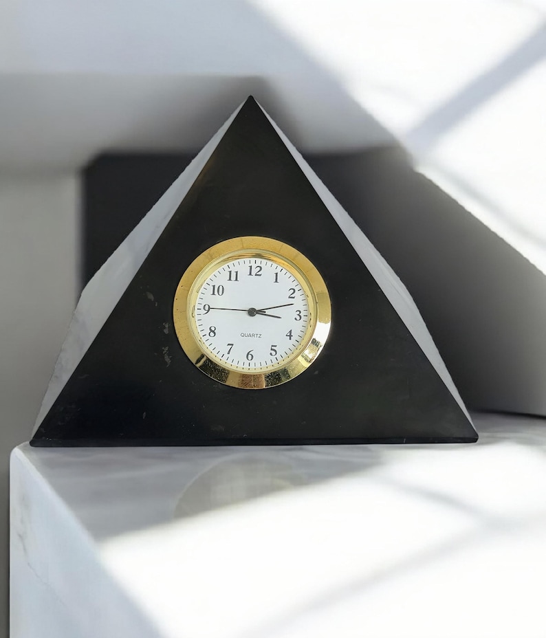 Shungite Pyramid Clock: Metaphysical Home Decor - Etsy