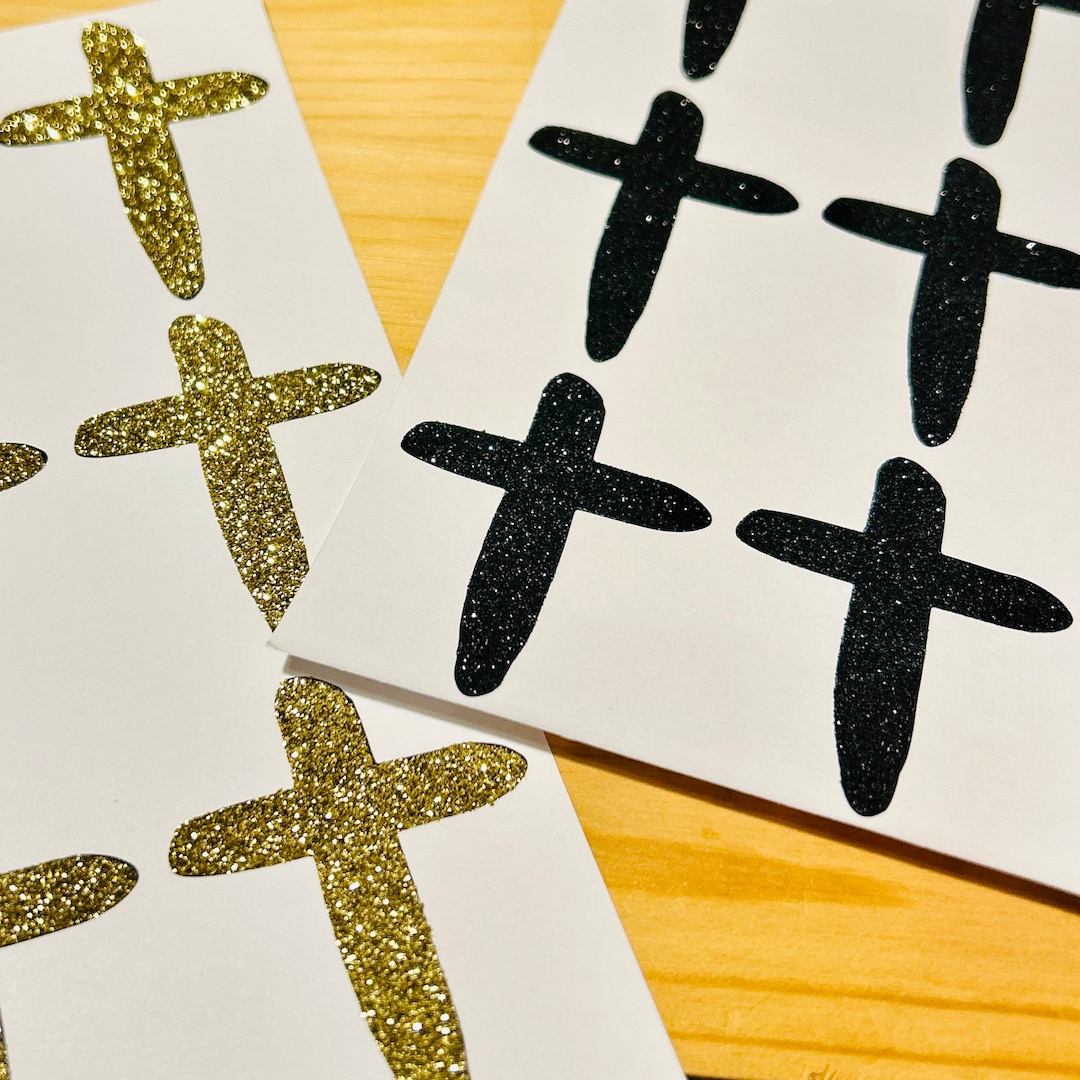 Glitter Eye Black Cross Stickers- Softball, No Mess Glitter Eye Black ...