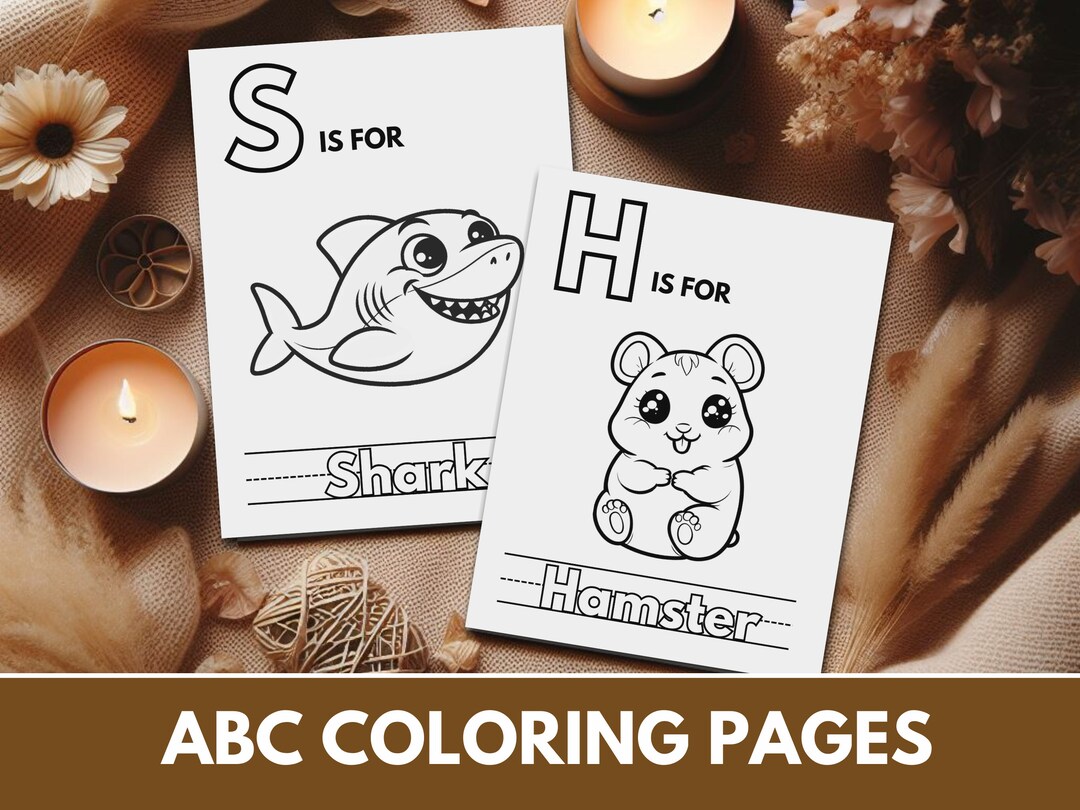 ABC Animal Coloring Book, Learn A to Z Alphabet: 26 Easy and Fun ...