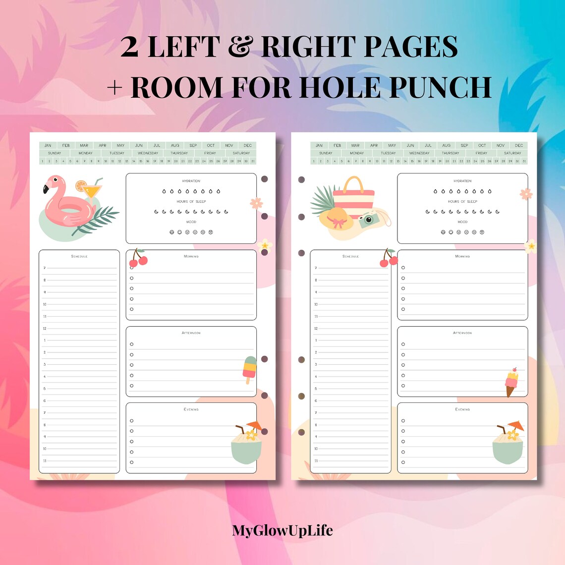 Summer Daily Planner, Seasonal Planner, Digital Planner, Printable ...