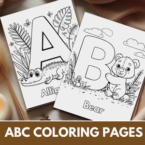 ABC Animal Coloring Book, Learn A to Z Alphabet: 26 Easy and Fun ...