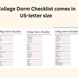 College Dorm Checklist, Dorm Room Checklist, Move in Checklist, Dorm ...