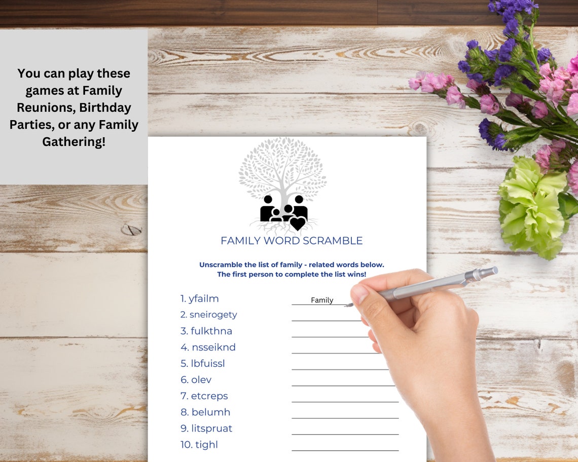 Family Reunion Games Bundle, 5 Family Reunion Printable Games, Family ...