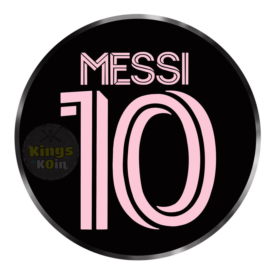 Lionel MESSI Inter Miami Number 10 Digital Koin Plain Black Background ...