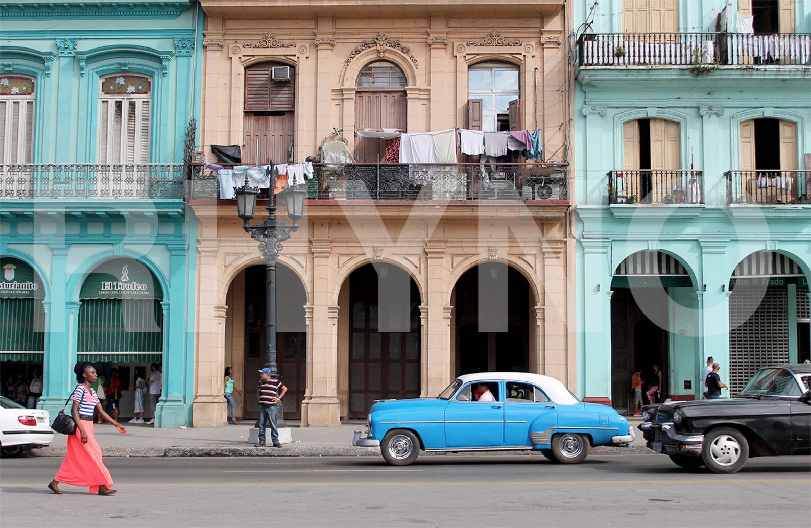 Photo of a Woman Walking Along a Street in Havana, Cuba - Etsy