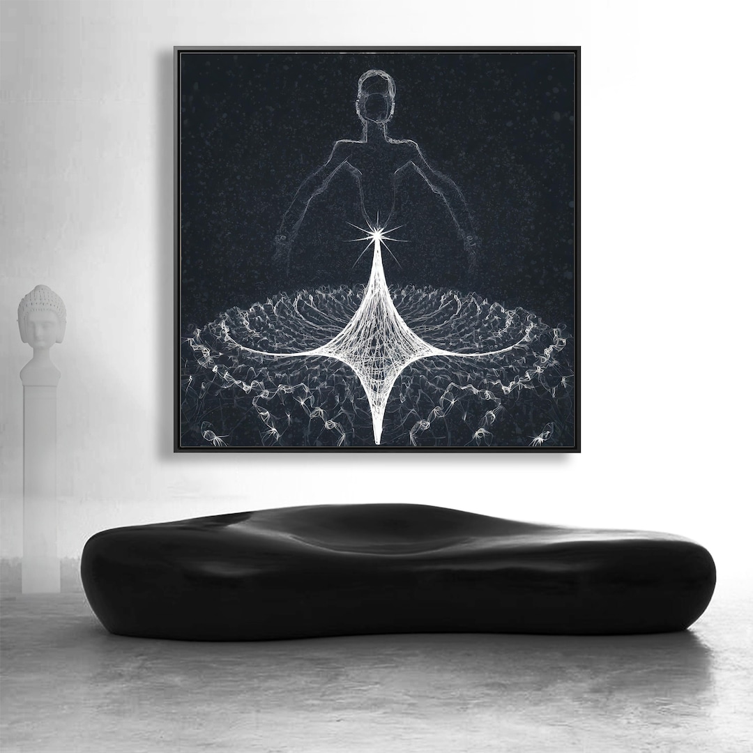 Minimalist Abstract Person Wall Art Framed Canvas, Abstract Person ...