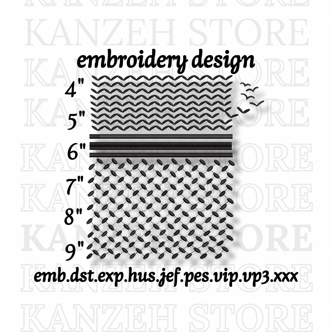 Palestinian Keffiyeh Embroidery Design | Kufiya Pattern Instant ...