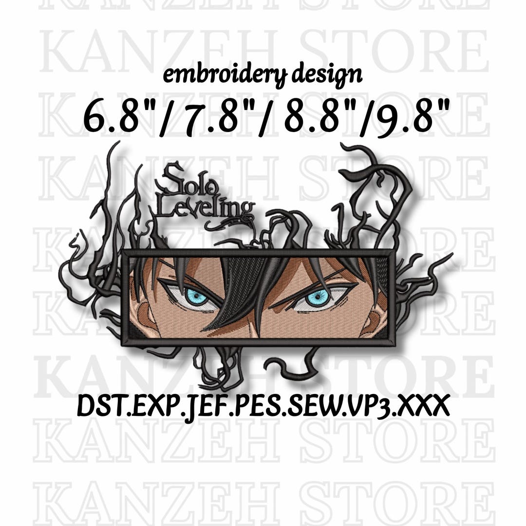 Solo Leveling Anime Embroidery Design | Digital Download | 6.8" 7.8" 8. ...