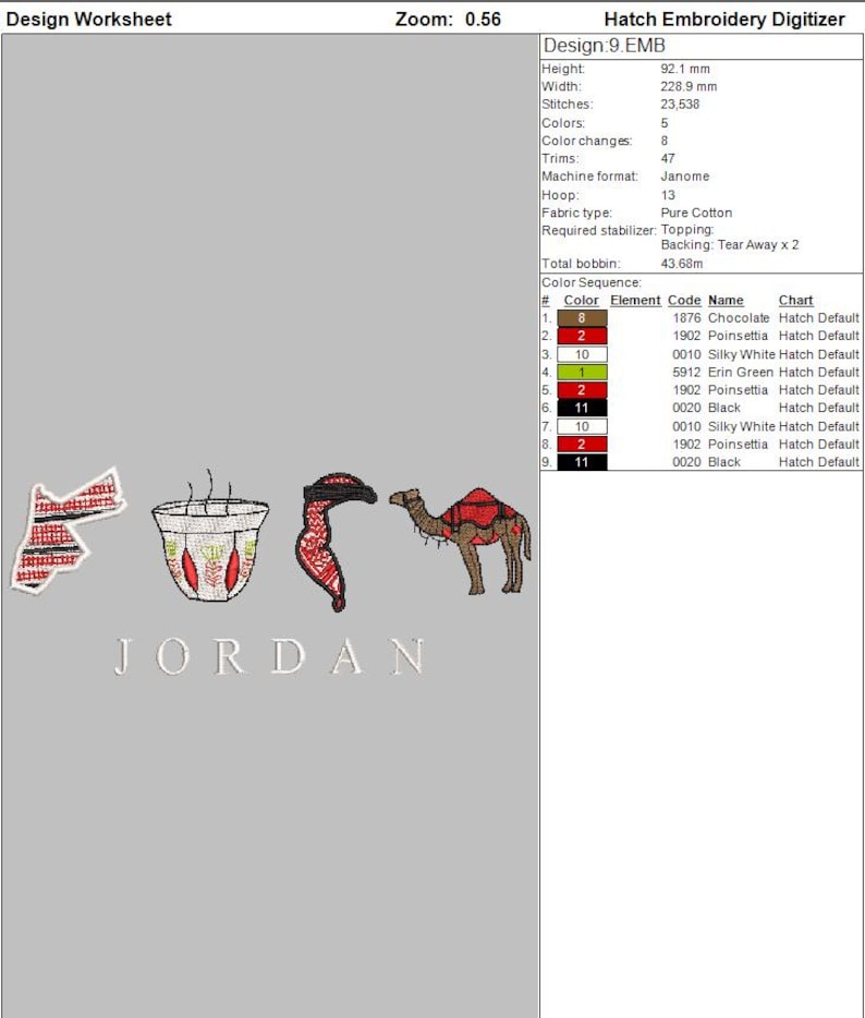 Jordanian Embroidery Design, Shemagh, Coffee Cup, Camel (5-8 Inch ...