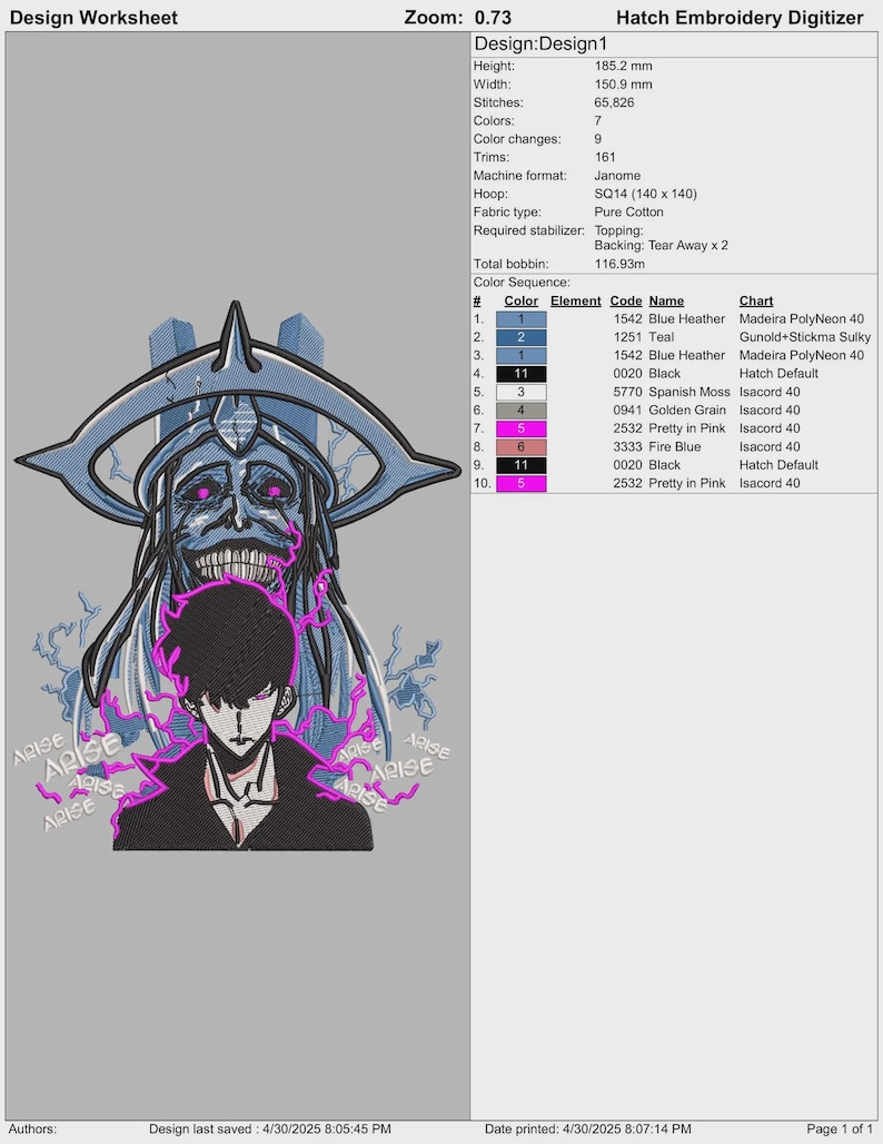 Solo Leveling Embroidery Design: Sung Jin-woo (digital Download) - Etsy