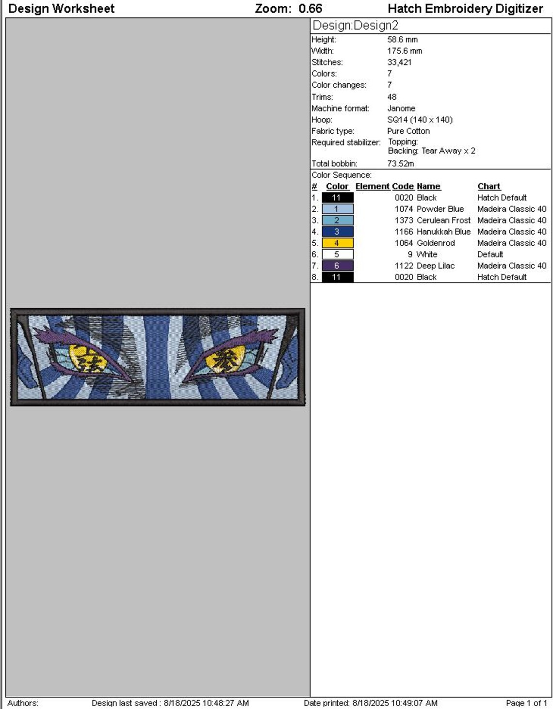 Akaza Demon Slayer Embroidery Design Anime Machine Embroidery Files ...