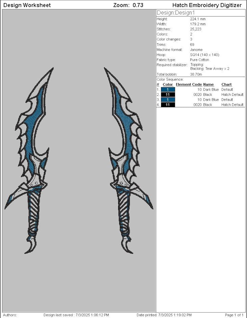Solo Leveling Embroidery Design: Sung Jinwoo Daggers (digital Download ...
