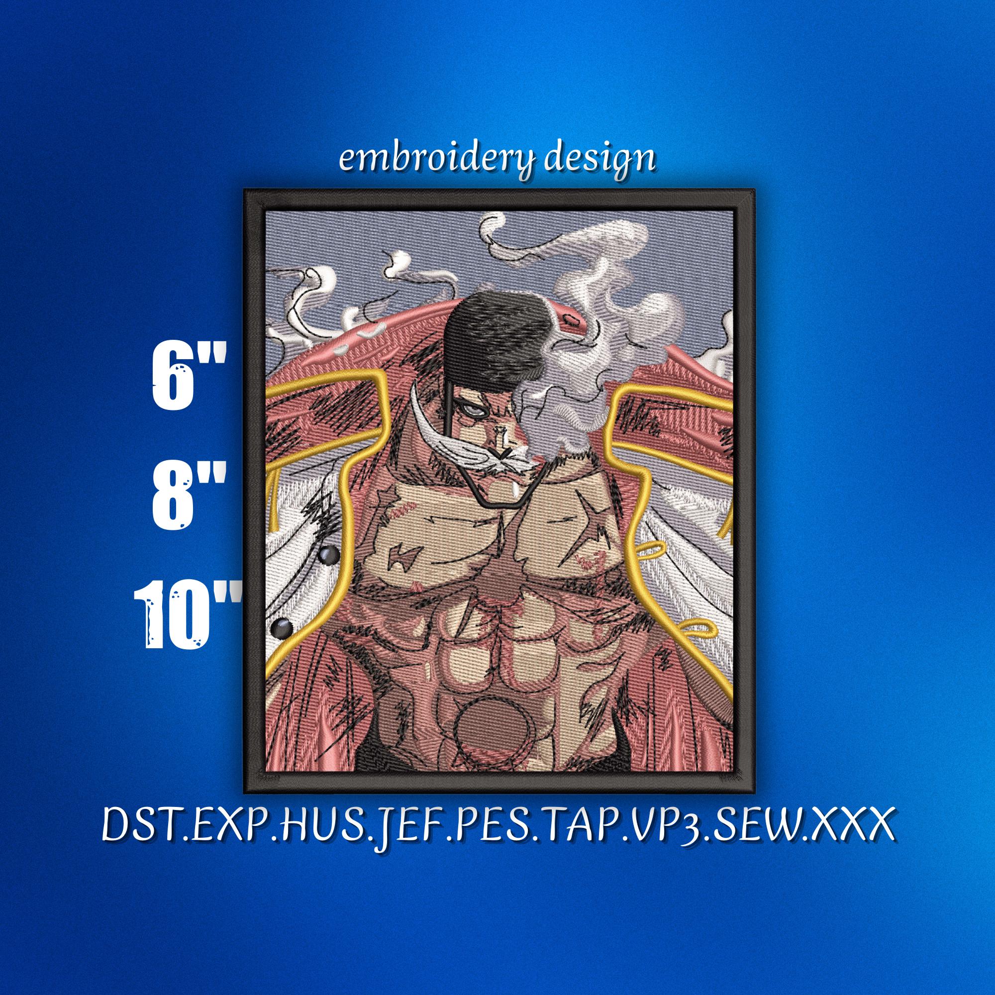 Whitebeard Embroidery Design: One Piece Anime File (DST, PES, JEF, Etc ...