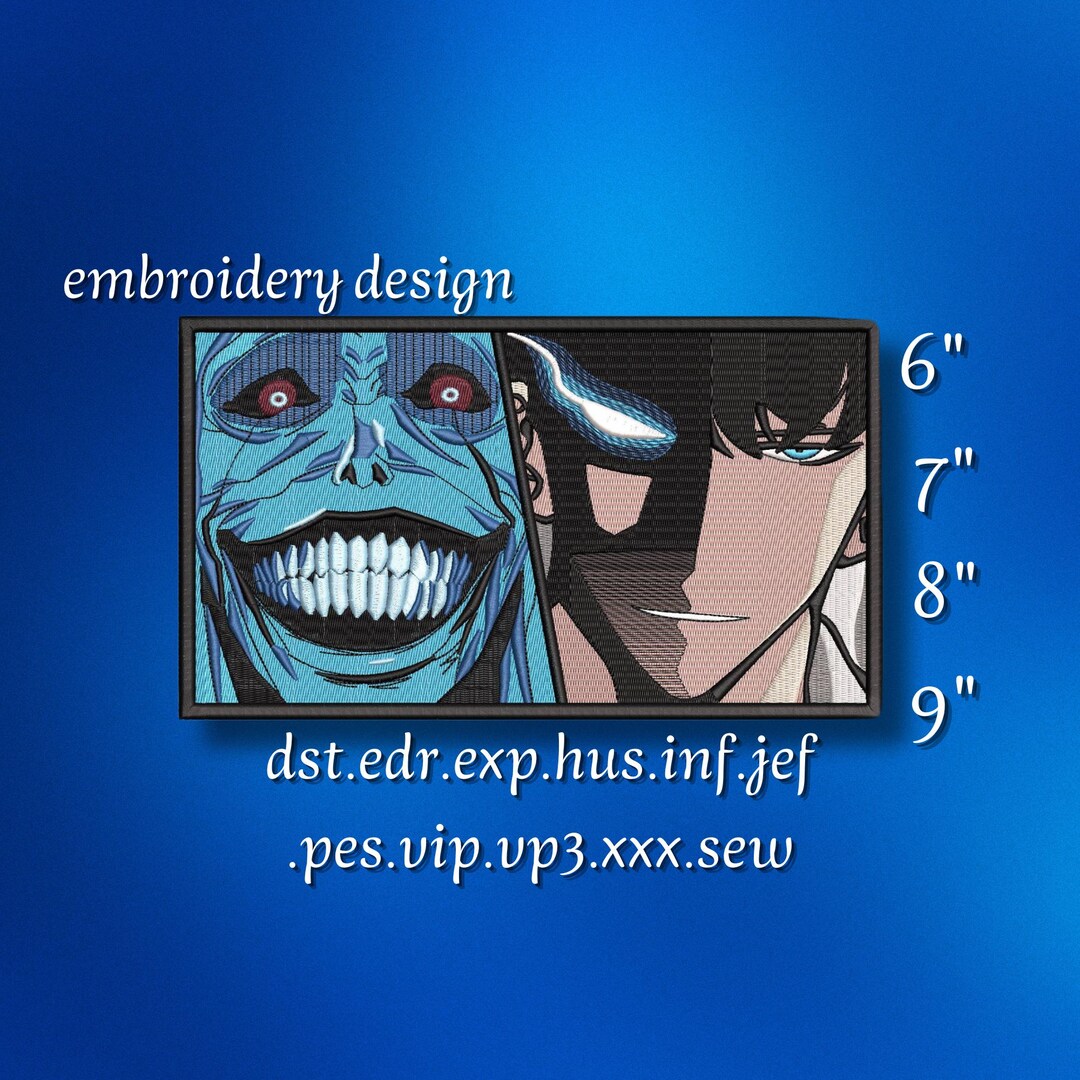 Buy Solo Leveling Anime Embroidery Design, Machine Embroidery Design ...