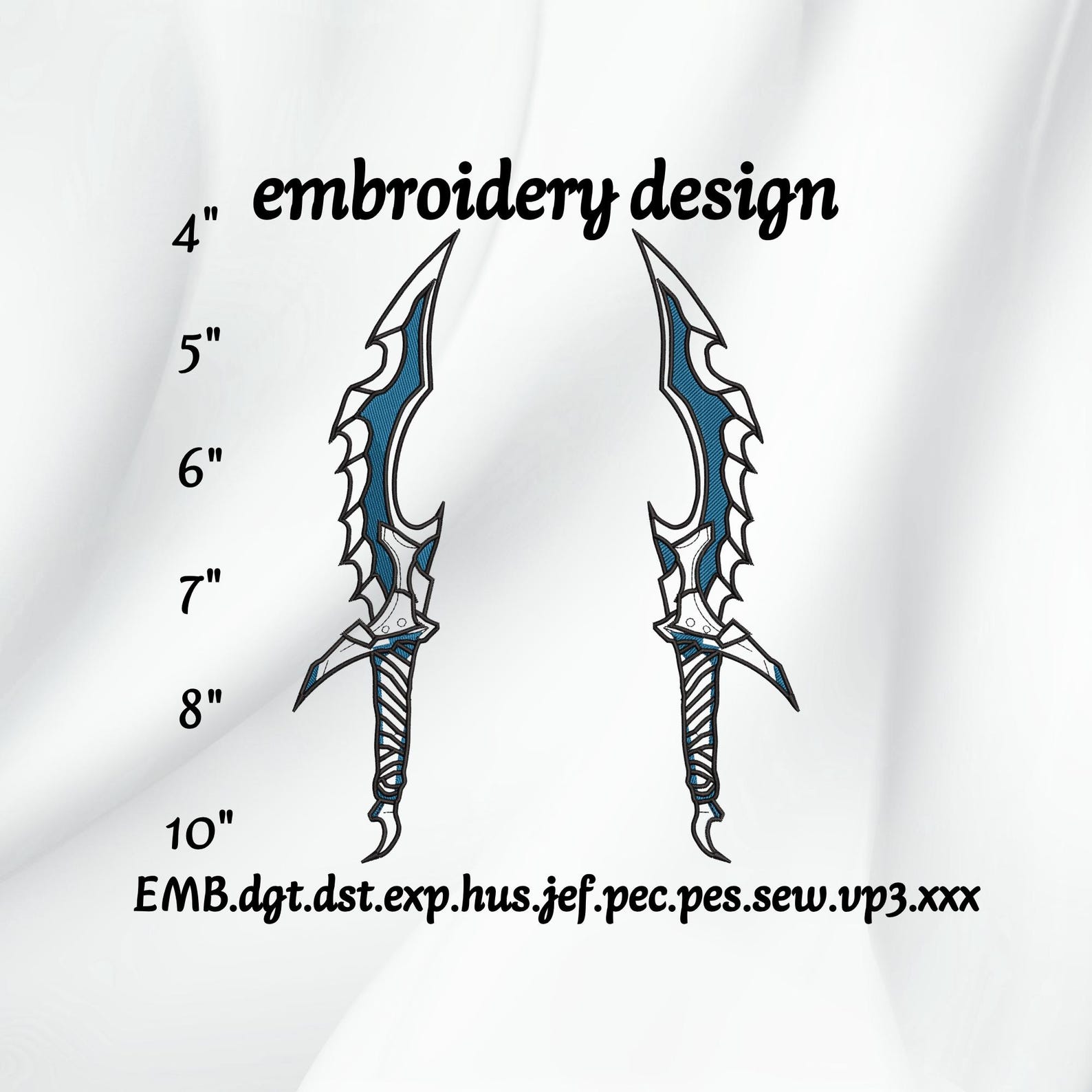 Solo Leveling Embroidery Design: Sung Jinwoo Daggers (digital Download ...