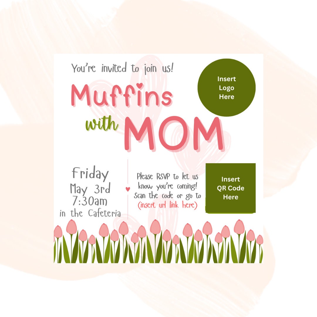 EDITABLE Muffins With Mom School Event Template, Mother's Day School ...