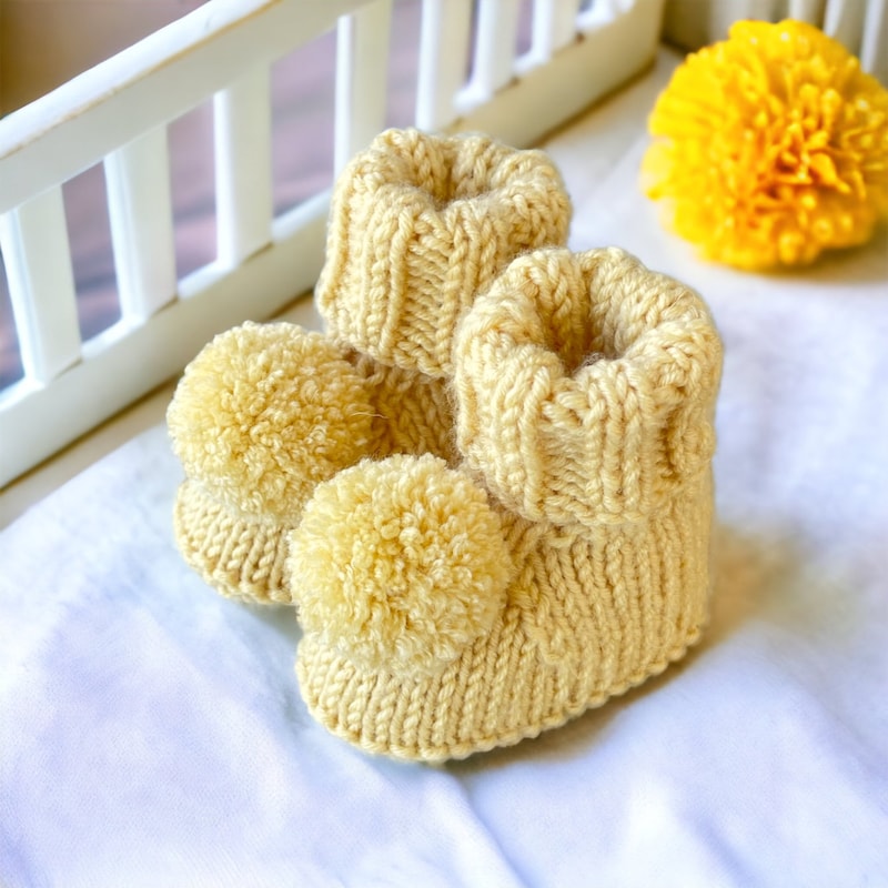 Knitted Baby Booties - Etsy