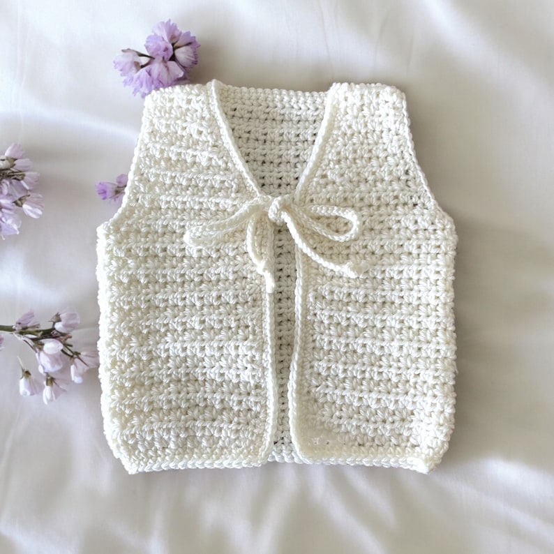 Handmade Crocheted Baby Vest | Newborn, 0-3, 3-6 Months | Pure ...