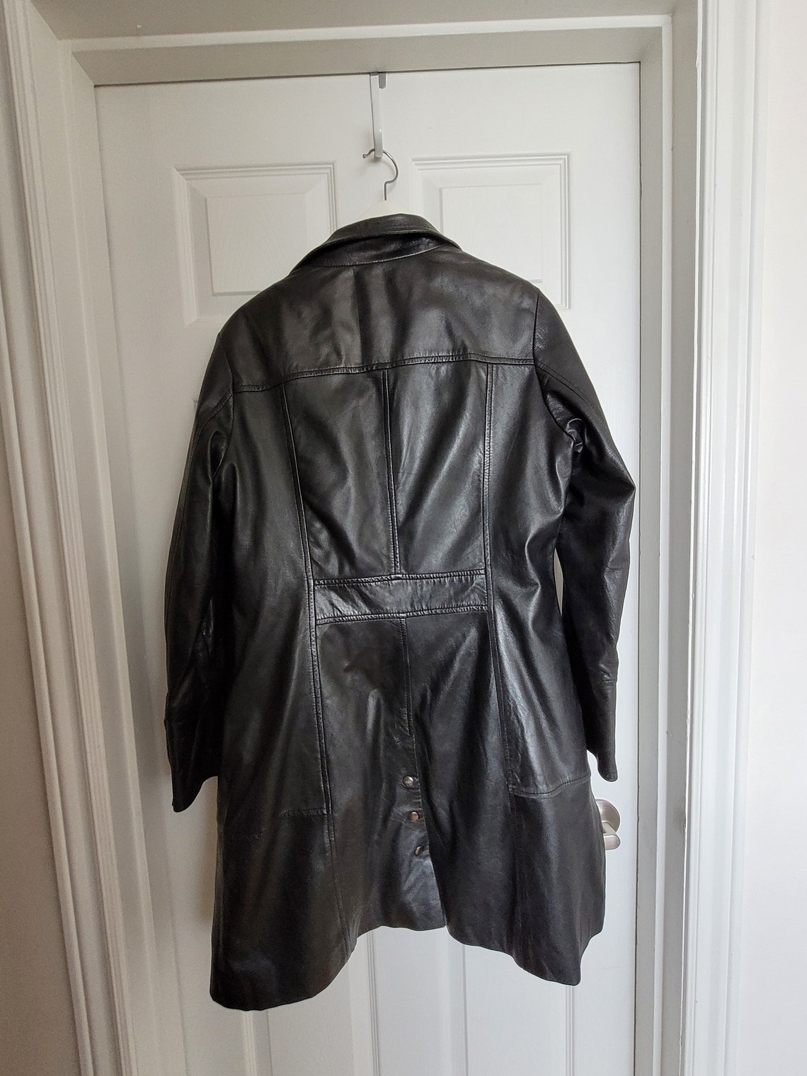 Danier Long Black Leather Jacket - Etsy