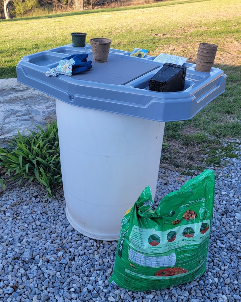 Barrel Topper Work Table for 55 Gallon Barrel – Heavy Duty HDPE ...