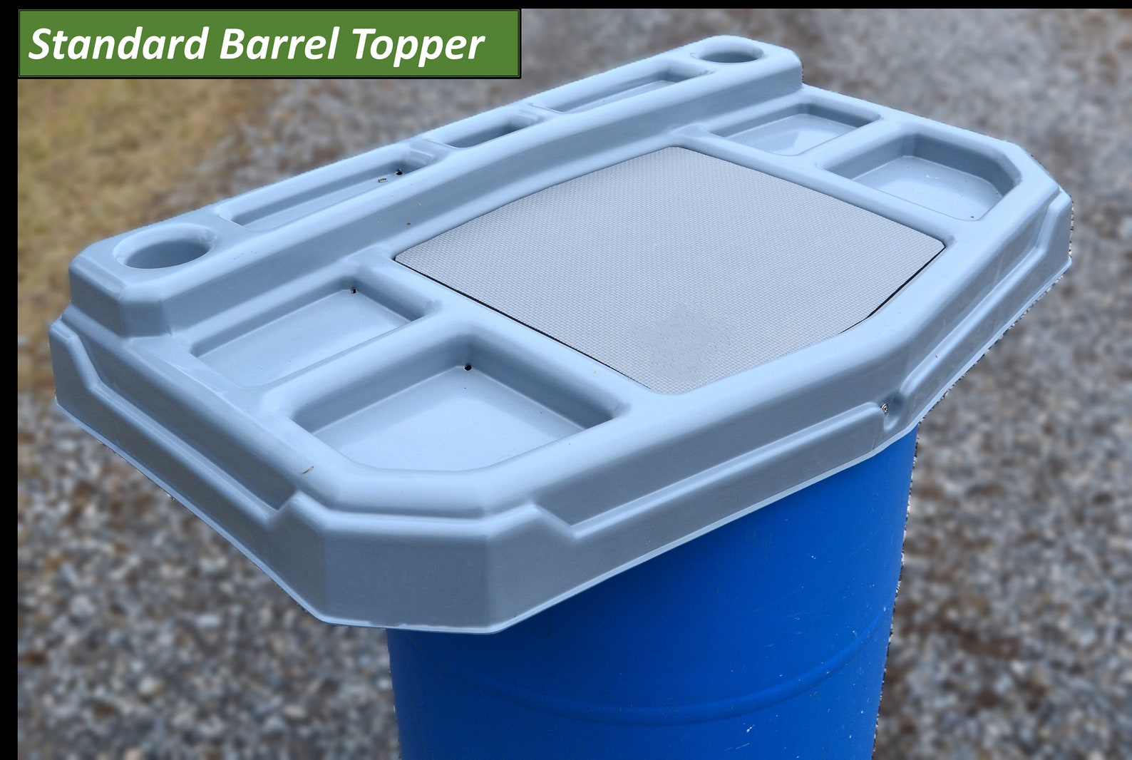 Barrel Topper Work Table for 55 Gallon Barrel – Heavy Duty HDPE ...