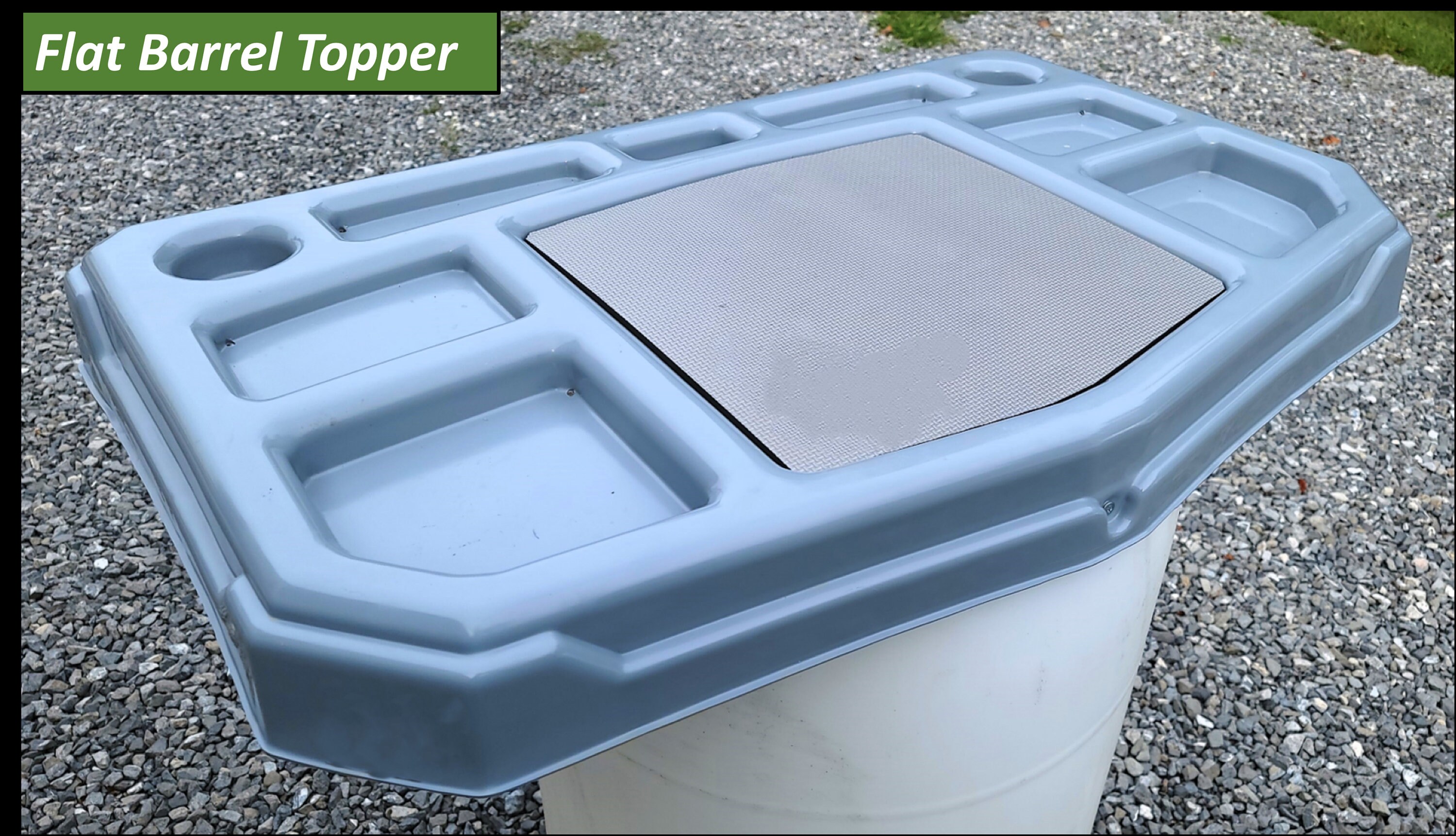 Barrel Topper Work Table for 55 Gallon Barrel – Heavy Duty HDPE ...