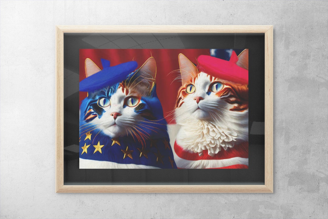 Lenny and Larry Liberty Cats, Downloadable Print, Patriotic Cats, 4th ...