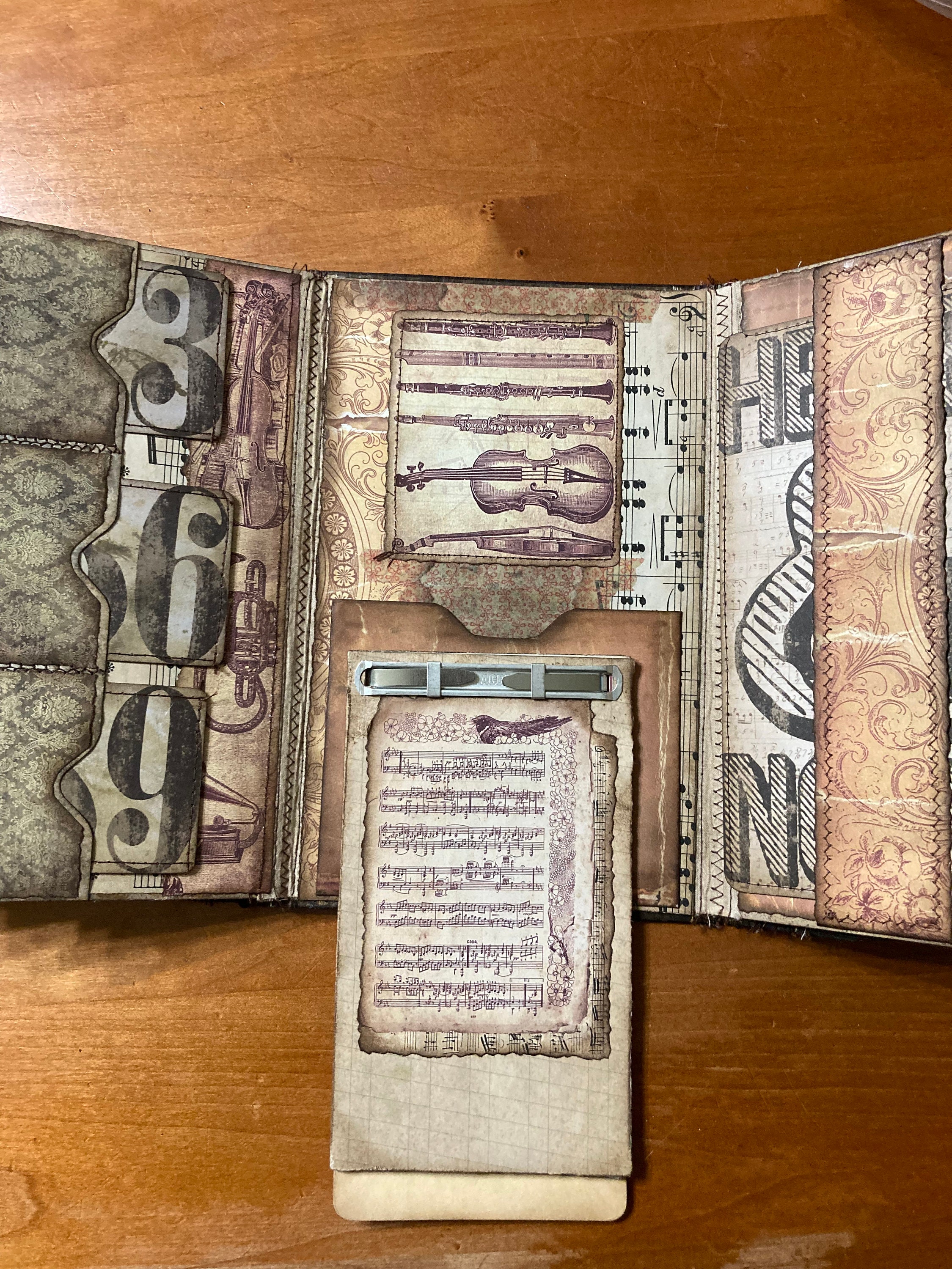 Vintage Style Folio Journal Musical Themed - Handcrafted by Kat Urato ...