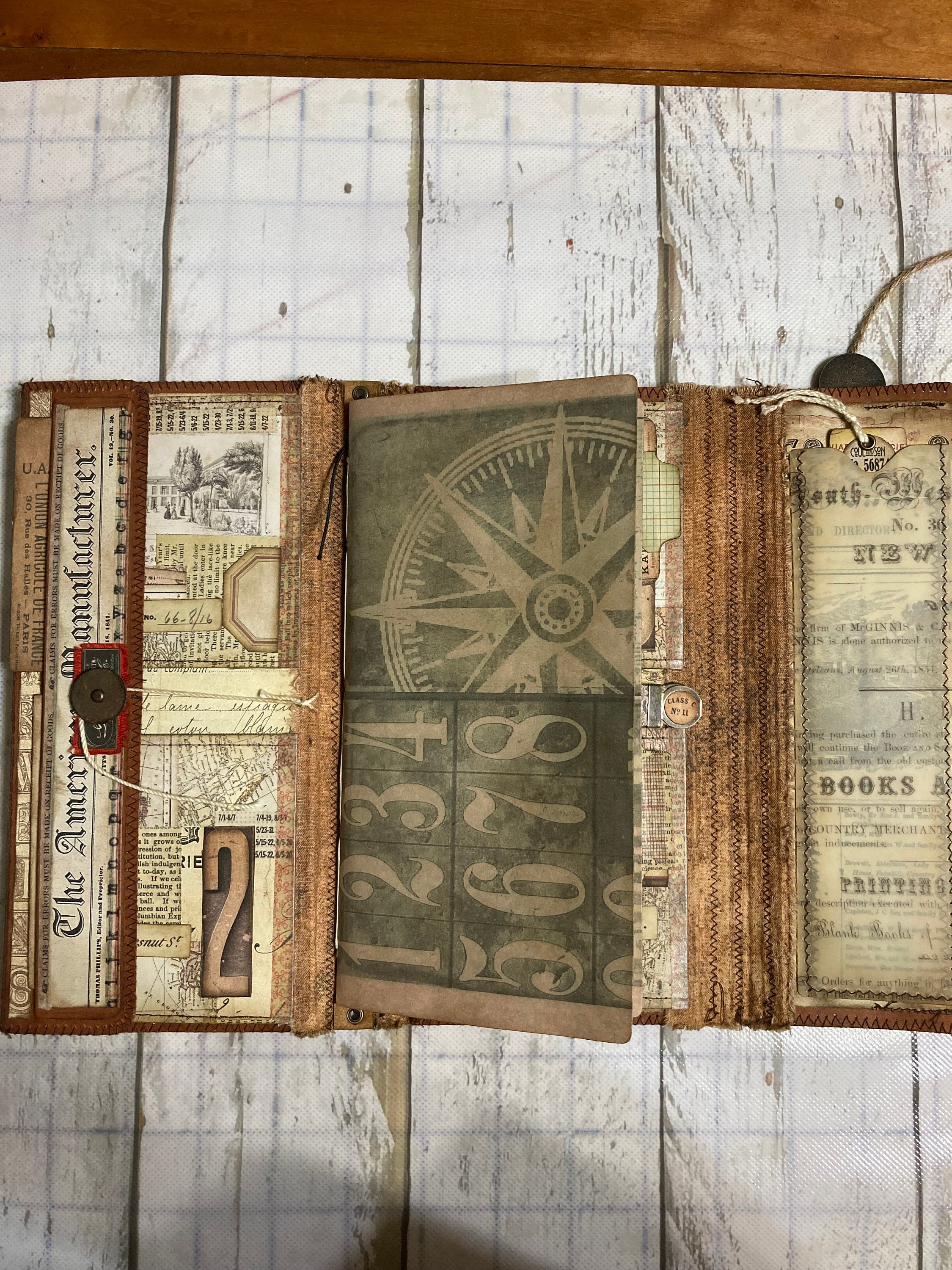 Vintage Style Folio Journal handcrafted by Kat Urato, Junk Journal ...