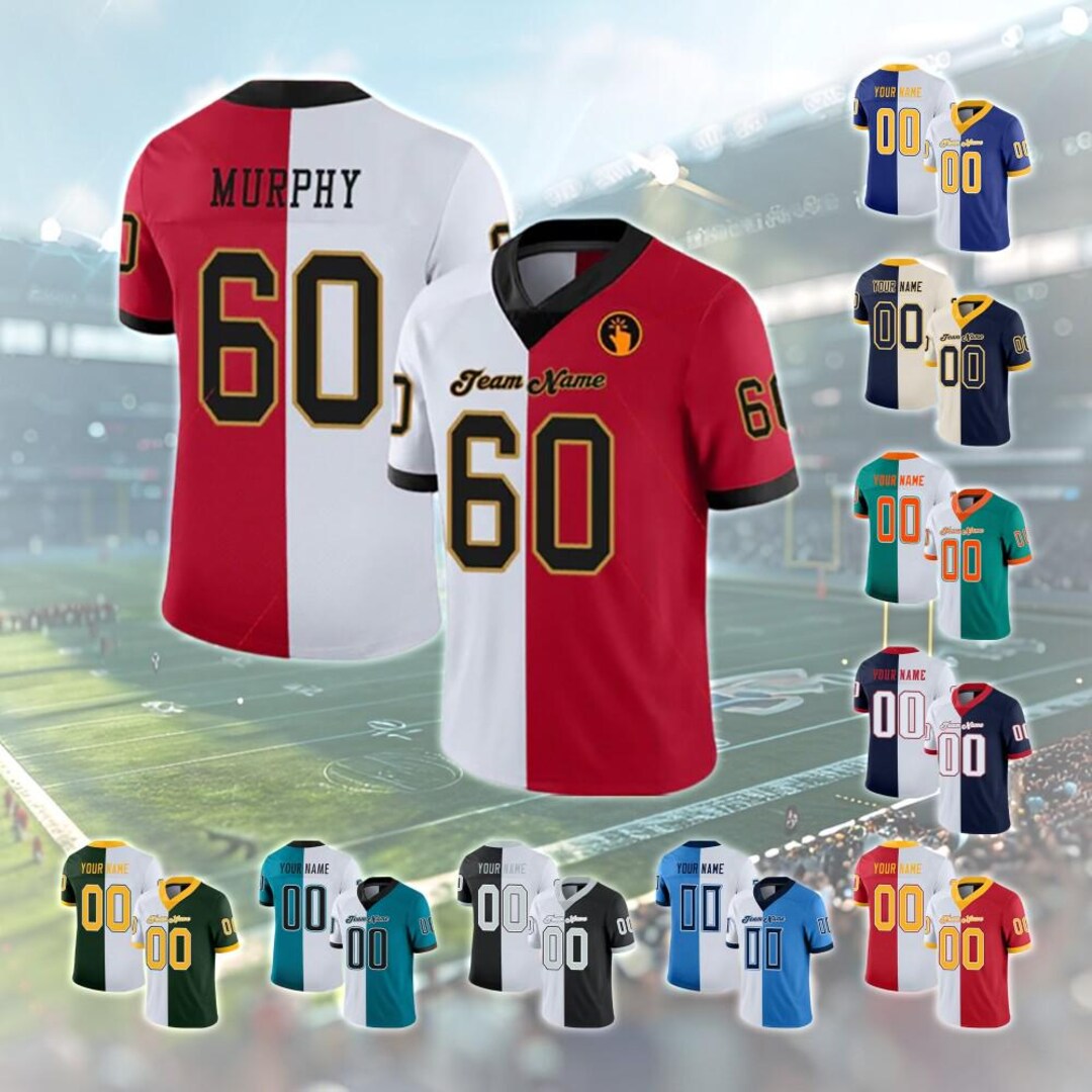 Custom Split Football Jersey, Custom Team House Divided Jersey for Any ...