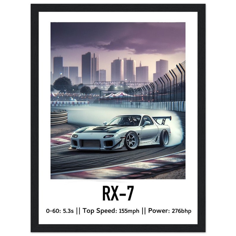 JDM Mazda RX7 Drifit Poster Framed - Etsy