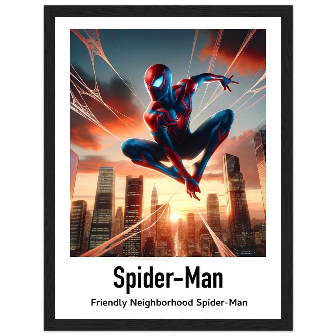 Marvel Spider-man Poster Dynamic Cityscape Wall Art for Comic and ...
