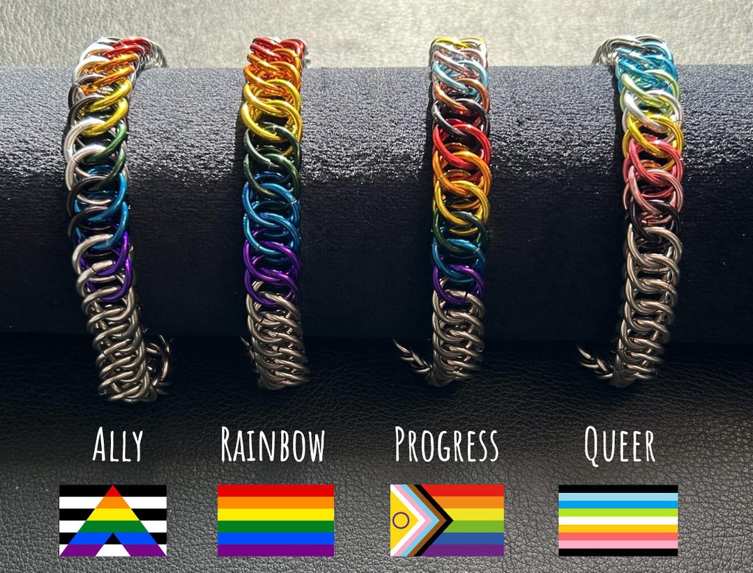 LGBTQIA+ Handcrafted Pride Chainmail Bracelet - Etsy
