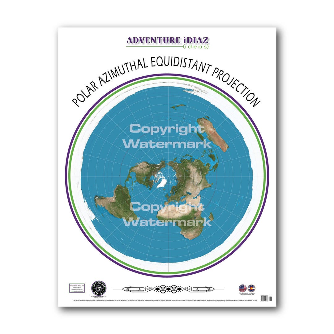 Flat Earth Map of the World, Extra Large Level Earth Map of the World ...