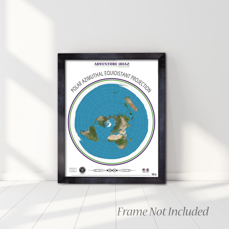 Flat Earth Map of the World, Extra Large Level Earth Map of the World ...