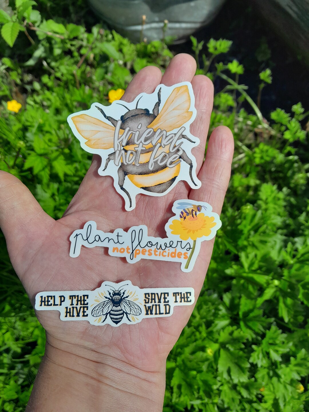 SALE- Bee Vinyl Sticker Bundle, Environmental Stickers, Save the Bees ...