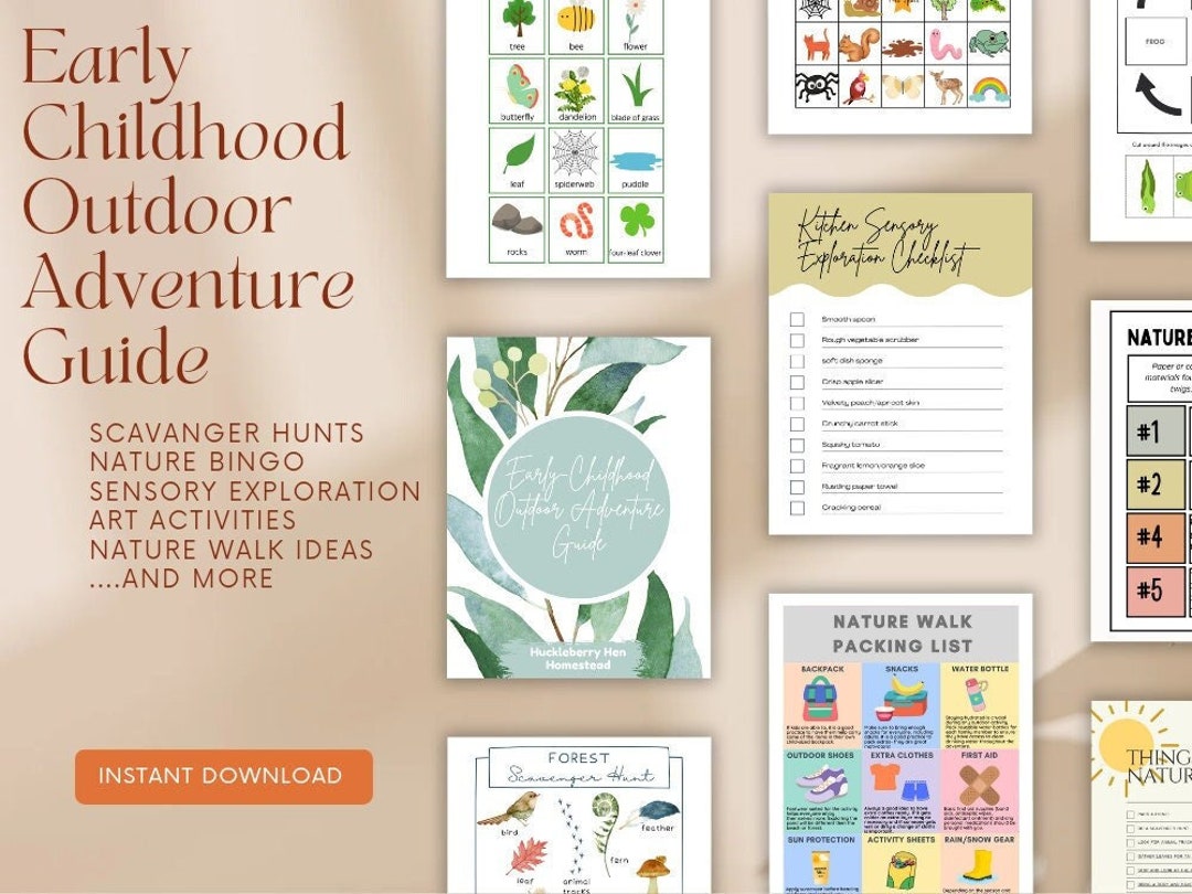 Printable Early Childhood Outdoor Bundle, Nature Scavenger Hunt, Family ...