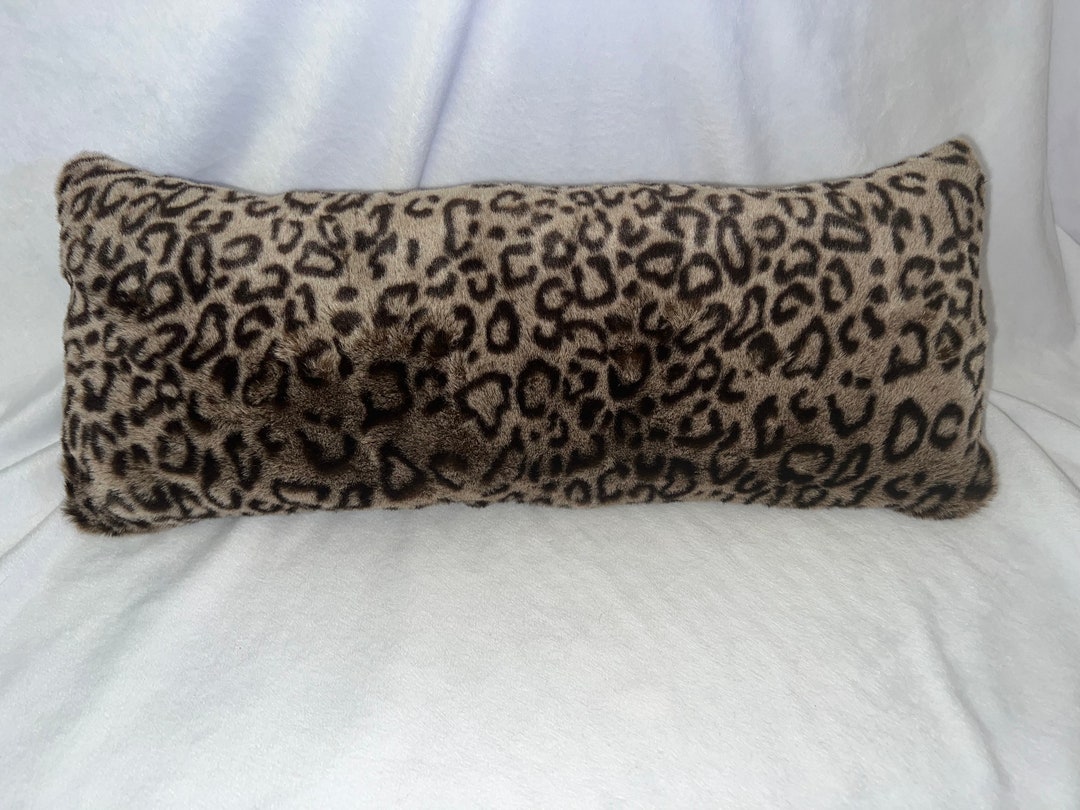 Plush Leopard Faux Fur Bolster Pillow No Insert Needed - Etsy