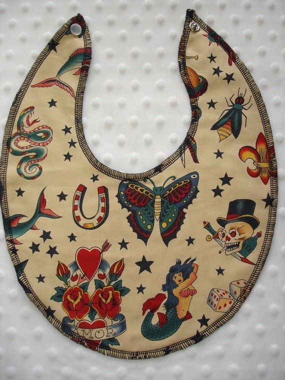 Tattoo Punk Rock Baby Bib - Etsy