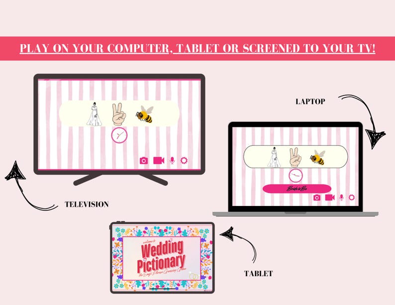 Bachelorette Emoji Pictionary Game: Wedding Shower Trivia (canva ...