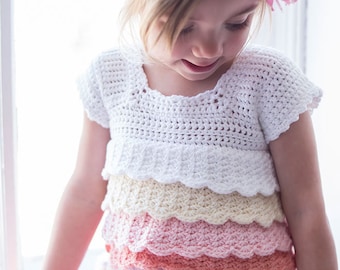 Girls Crochet Top Pattern- Tweens Crochet Top Pattern - Ava's Top ...