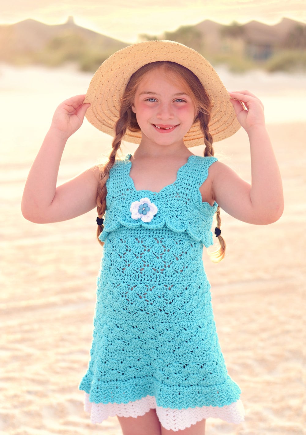 Crochet Sundress Pattern - Girls Crochet Dress Pattern - Cover up ...