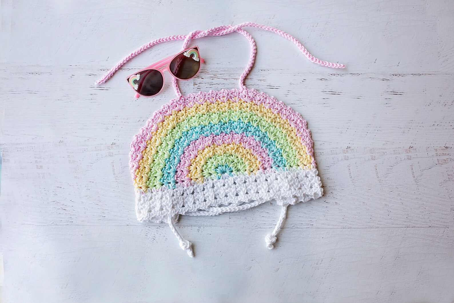 Rainbow Halter Crochet Pattern, Rainbow Kids Crop Top Pattern, Babies ...