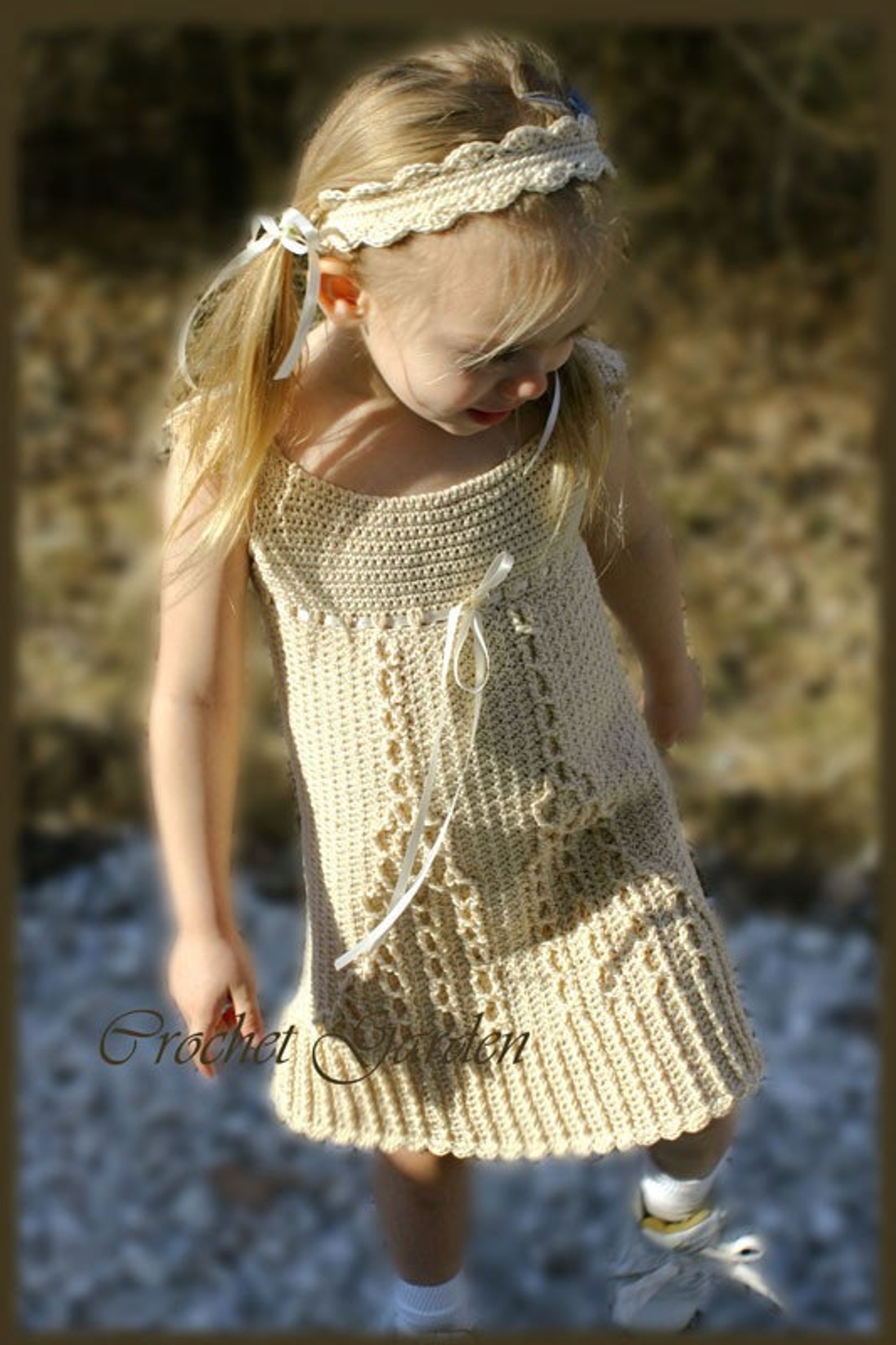 Little Cablelet - Crochet Sundress Pattern Size 12 Mos - Girls Size 7 ...