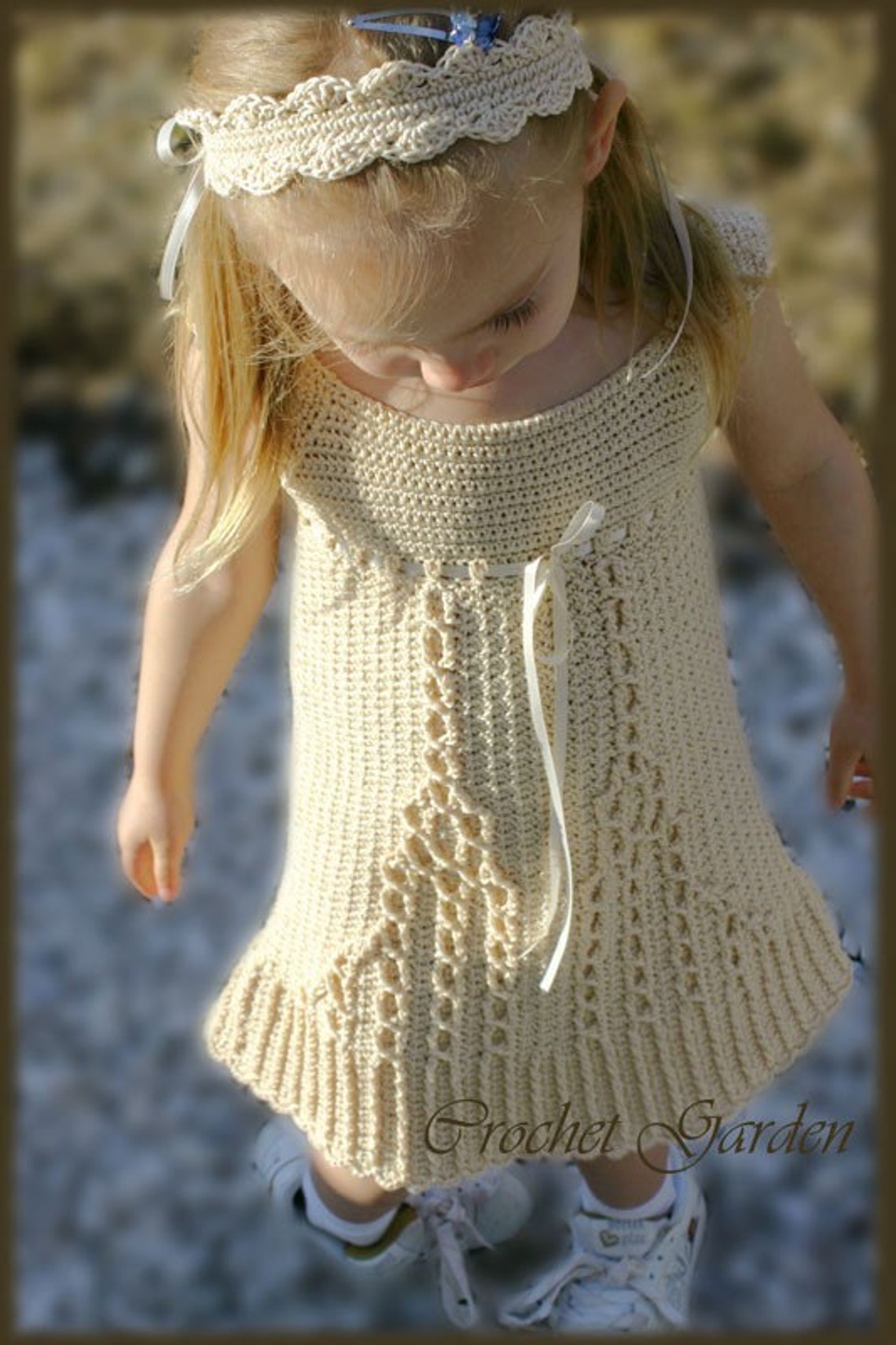 Little Cablelet - Crochet Sundress Pattern Size 12 Mos - Girls Size 7 ...