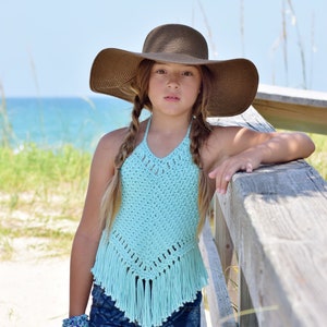 Isabella Boho Crochet Halter Top Pattern, Tots Tweens 12 Mos 12 Girls ...